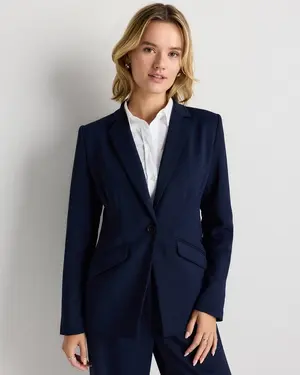 Quince Stretch Crepe Blazer - Navy
