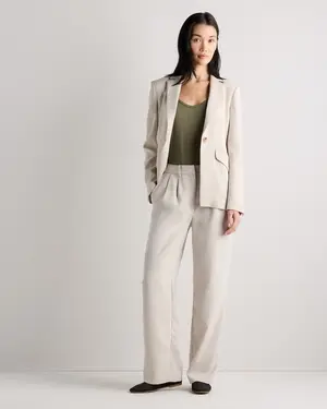 Quince Stretch Crepe Cinched Waist Blazer - Sand