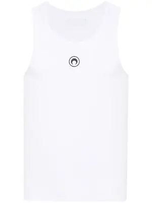 MARINE SERRE Moon Cotton Tank Top - White