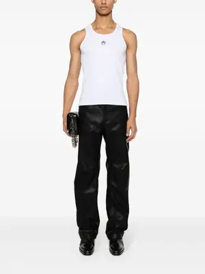 MARINE SERRE Moon Cotton Tank Top - White