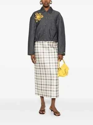 Fendi Embroidered Denim Jacket - Blue