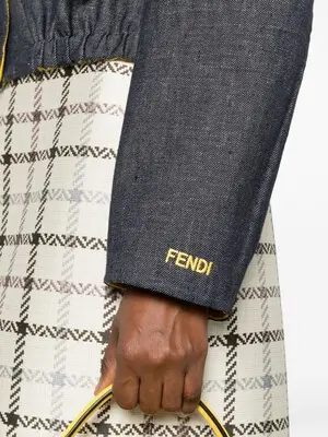 Fendi Embroidered Denim Jacket - Blue