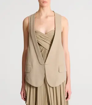 Balmain Linen-cotton Oversized Waistcoat - Beige