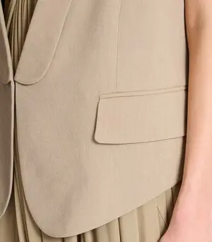 Balmain Linen-cotton Oversized Waistcoat - Beige