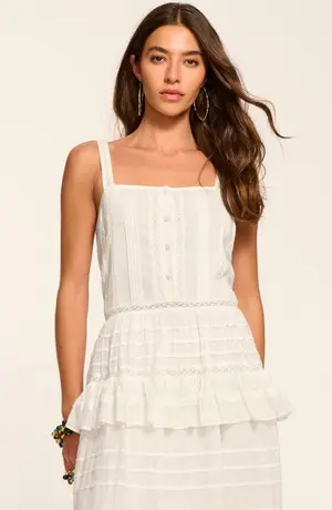 Ramy Brook Daria Lace & Ruffle Sleeveless Midi Dress