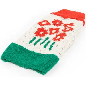 THE FURRYFOLKS Flower Turtleneck Pet Sweater - Red