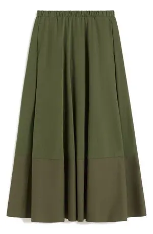 MM BY MAX MARA Mixed Media Maxi Dress - Moss Green
