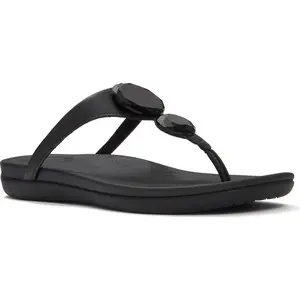 Fitflop Solay Glossy-Disc Toe-Post Sandals Black