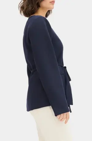 ALIGNE Parker Collarless Jacket - Navy