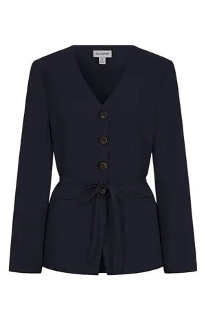 ALIGNE Parker Collarless Jacket - Navy