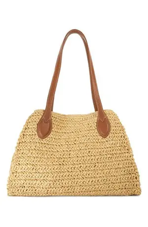 Dune London Raffia Satchel With Removable Pouch