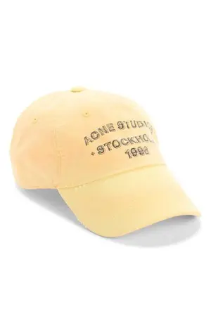 Acne Studios Distressed Baseball Cap - Light Yellow