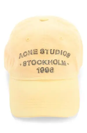 Acne Studios Distressed Baseball Cap - Light Yellow
