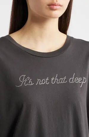 Daydreamer Cotton T-shirt With Rhinestone Script