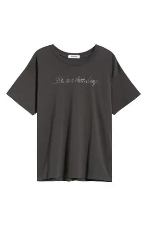 Daydreamer Cotton T-shirt With Rhinestone Script