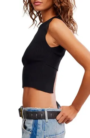 Free People Back To Back Crop Tank - Black