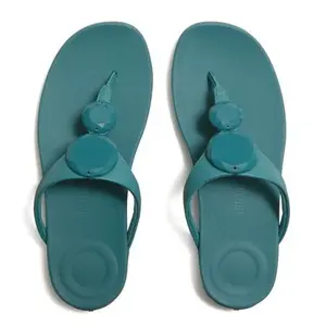 Fitflop Solay Glossy-disc Toe-post Sandal - Teal