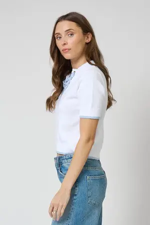 Central Park West Birdie Lace Up Tee