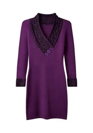 JOE BROWNS Cable Knit V-neck Sweater Dress