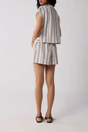 REISTOR Striped Cotton Drawstring Shorts