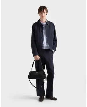 Prada Explore Re-nylon And Leather Bag - Black