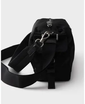 Prada Explore Re-nylon And Leather Bag - Black