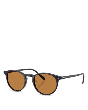 Oliver Spencer Riley Round Sunglasses, 49mm - Blue