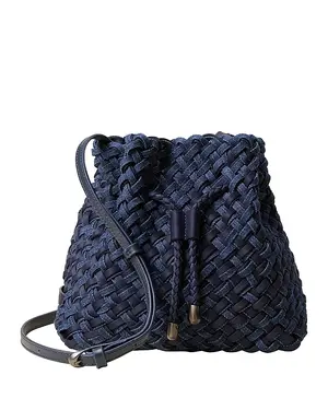 NAGHEDI Gramercy Medium Double Weave Bucket Bag - Indigo
