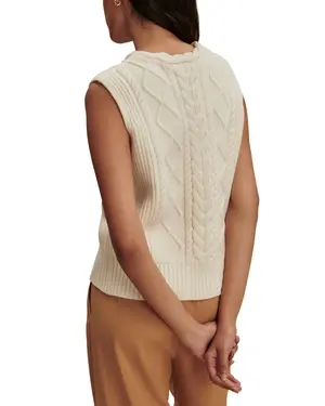 Varley Tatyana Cable Knit Vest - Egret