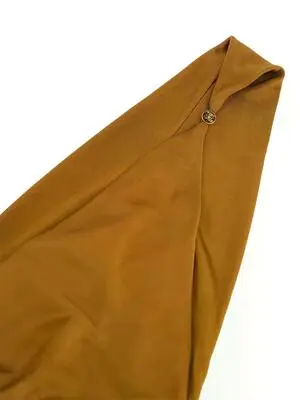Versace Pleated V-neck Gown - Brown