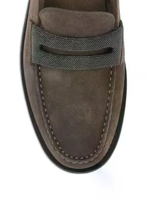 Brunello Cucinelli Suede Horsebit Loafers - Brown