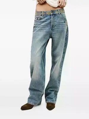Ba&sh Rize Wide-leg Jeans With Embroidery