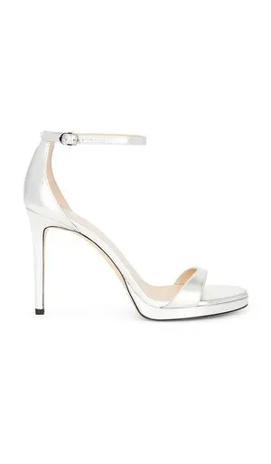 STUART WEITZMAN Nudist Platform Stiletto Sandal - Silver