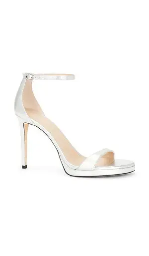 STUART WEITZMAN Nudist Platform Stiletto Sandal - Silver