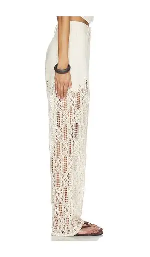 SELMACILEK High Waisted Flare Pant With Macrame Detail