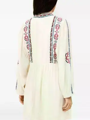Ba&sh Telma Embroidered V-neck Dress - Neutrals