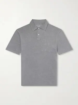 Hartford Knitted Linen Polo Shirt - Gray