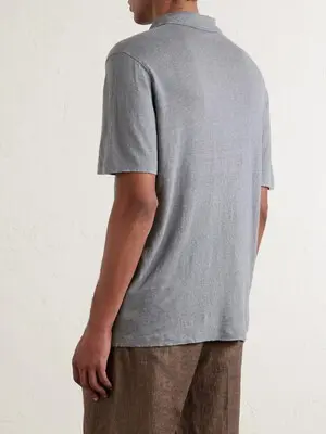 Hartford Knitted Linen Polo Shirt - Gray
