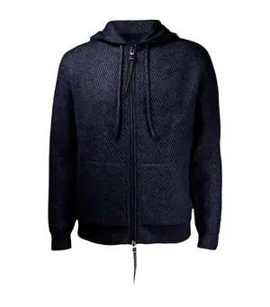 ALAN SCOTT Cashmere Feather-rib Hoodie