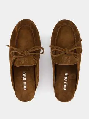 Miu Miu Open Heel Leather Loafers