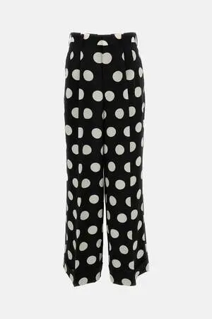Junya Watanabe Wide-leg Polka Dot Trousers - Black