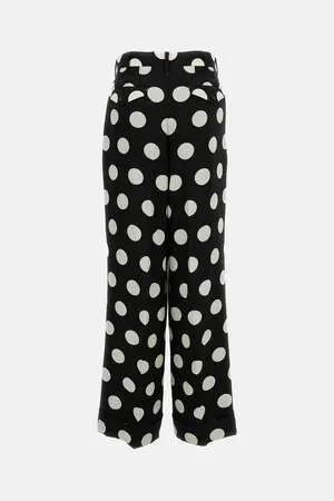Junya Watanabe Wide-leg Polka Dot Trousers - Black