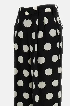 Junya Watanabe Wide-leg Polka Dot Trousers - Black