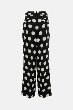 Junya Watanabe Wide-leg Polka Dot Trousers - Black