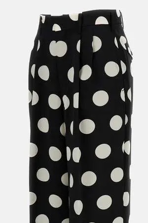 Junya Watanabe Wide-leg Polka Dot Trousers - Black