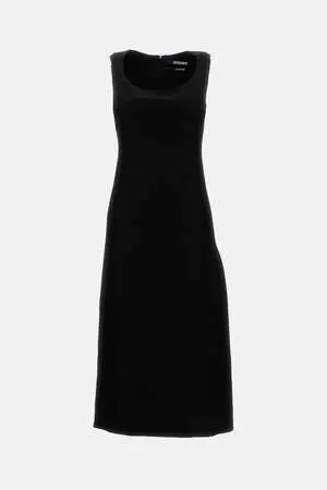 Jacquemus Tablier Linen Blend Dress - Black