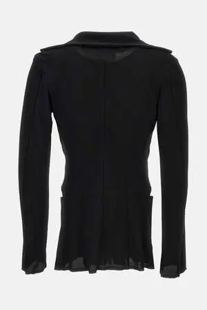 Junya Watanabe Fluid-fabric Jacket With Deconstructed Lapels - Nero