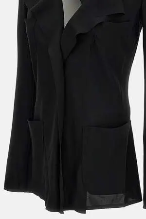 Junya Watanabe Fluid-fabric Jacket With Deconstructed Lapels - Nero
