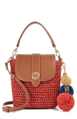 Dune London Dimple Raffia Handbag - Red