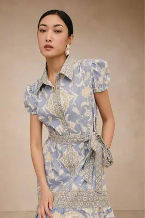RAISHMA Etta Printed Cotton Poplin Midi Dress